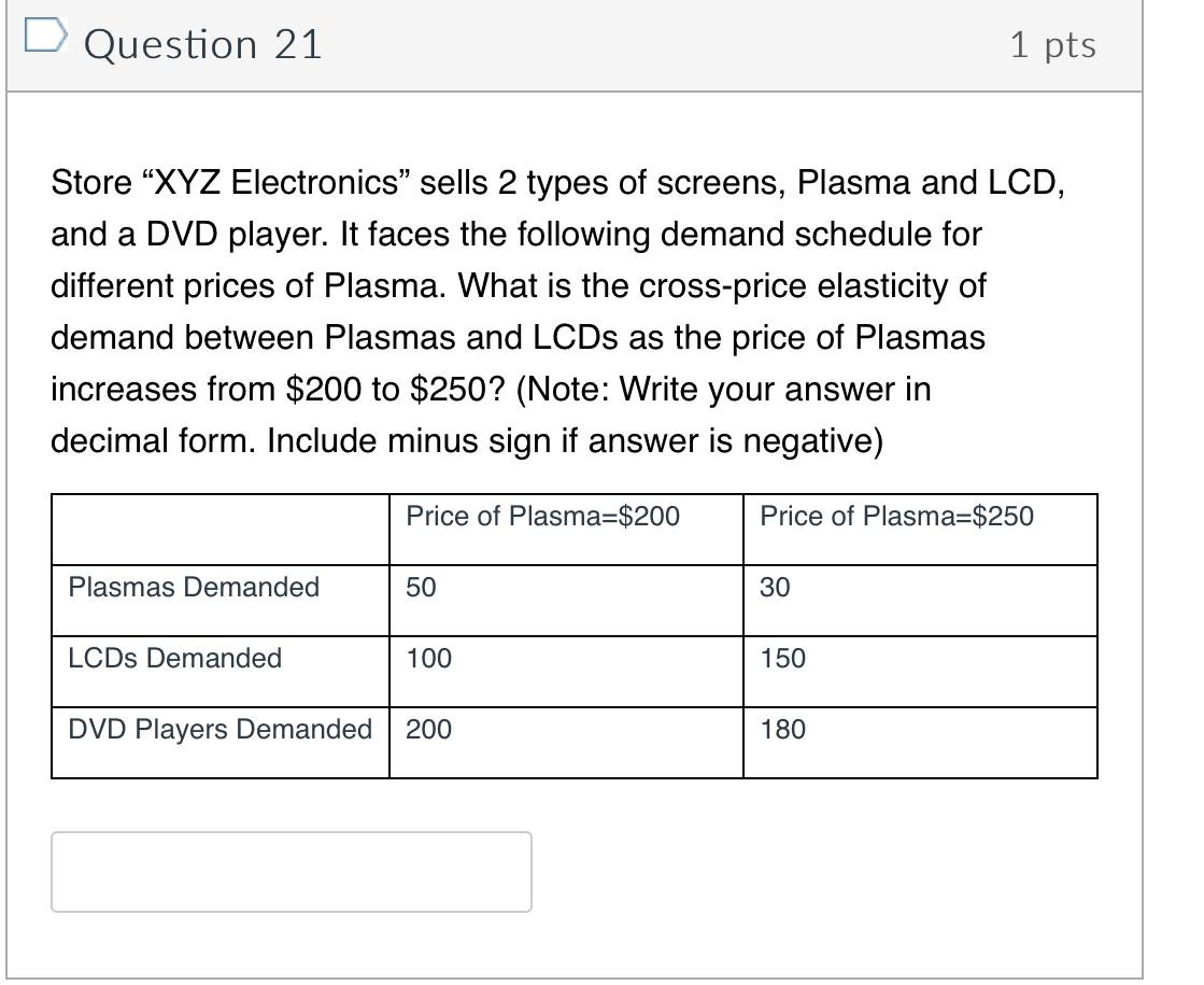Solved Store "XYZ Electronics" sells 2 types of screens, | Chegg.com