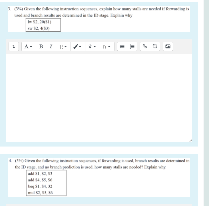Solved 3. (3%) Given the following instruction sequences, | Chegg.com