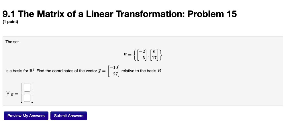 Solved 9.1 The Matrix of a Linear Transformation: Problem 15 | Chegg.com