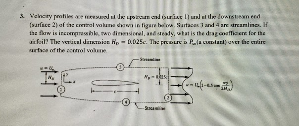 Solved 3. Velocity profiles are measured at the upstream end | Chegg.com