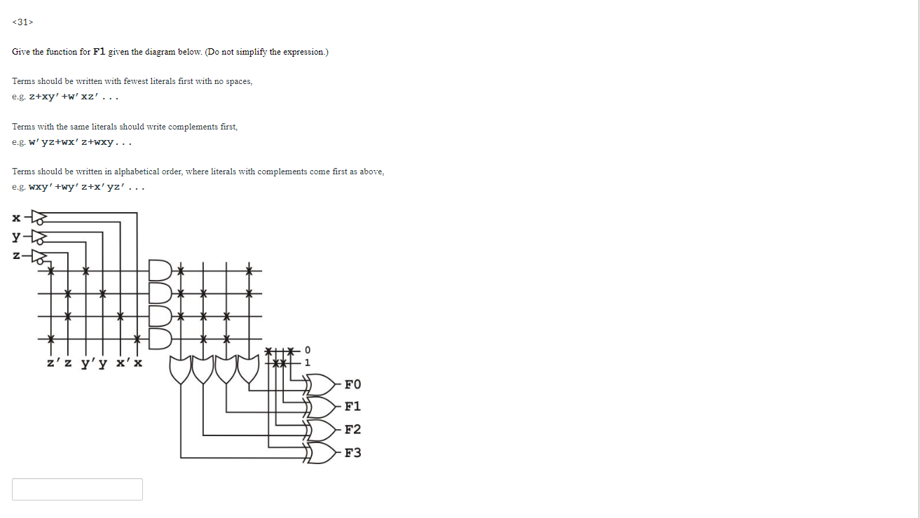 Solved Give the function for F1 given the diagram below. (Do | Chegg.com