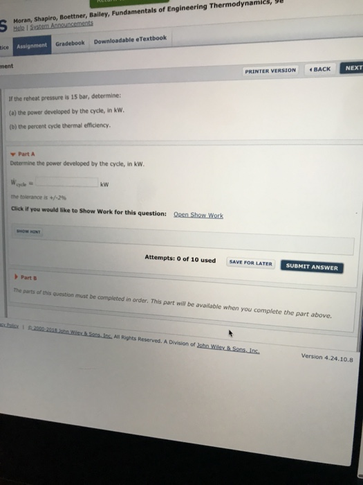 Solved nent PRINTER VERSION BACK NEXT Problem 8.025 SI Steam | Chegg.com