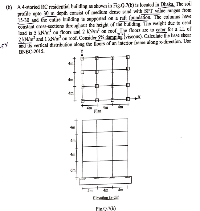Solved (b) A 4-storied RC residential building as shown in | Chegg.com