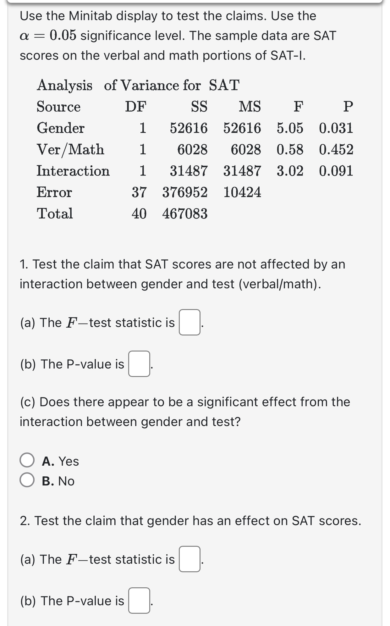 Solved Use the Minitab display (the table is in the photo I | Chegg.com