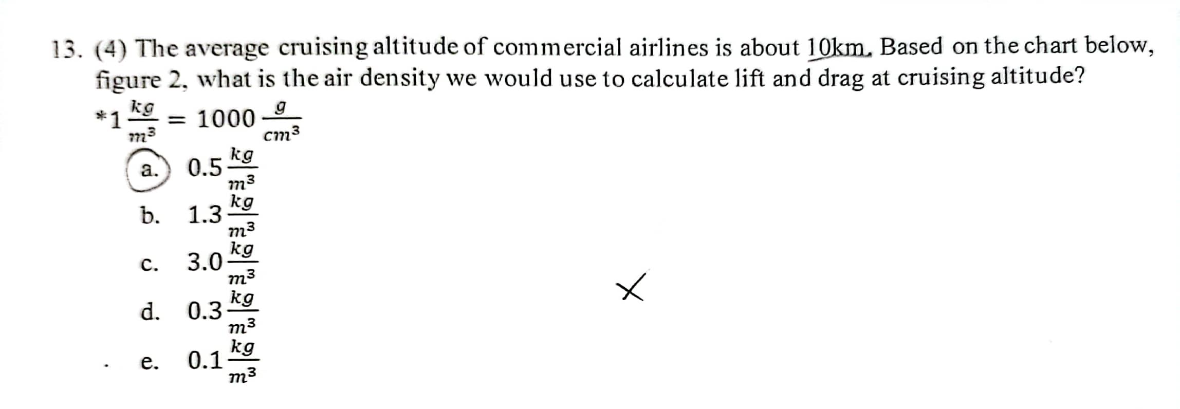Solved 13. (4) The average cruising altitude of commercial | Chegg.com