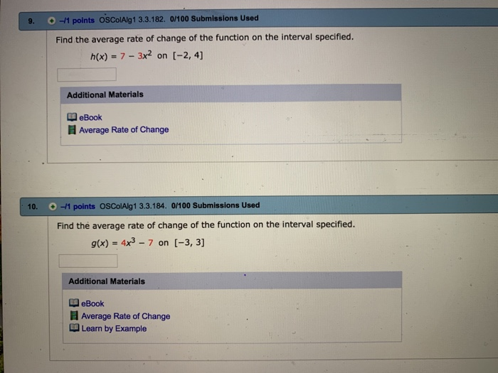 Solved 9. O -1 points OSColAlg 1 3.3.182. 0/100 Submissions | Chegg.com Solved 9. O -1 points OSColAlg 1 3.3.182. 0/100 Submissions | Chegg.com