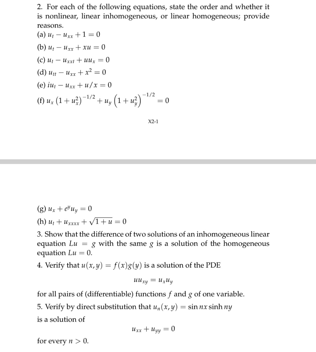 Solved 2. For each of the following equations, state the | Chegg.com