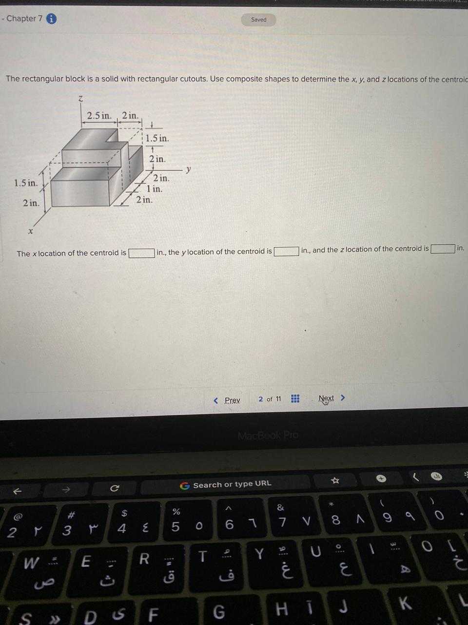 Solved - Chapter 7 A Saved The rectangular block is a solid | Chegg.com