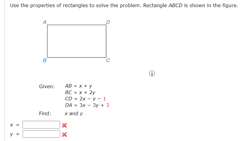 Solved Use the properties of rectangles to solve the | Chegg.com