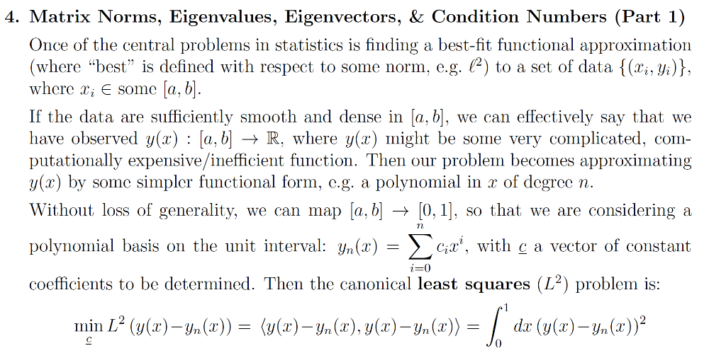 Solved 4. Matrix Norms, Eigenvalues, Eigenvectors, & | Chegg.com