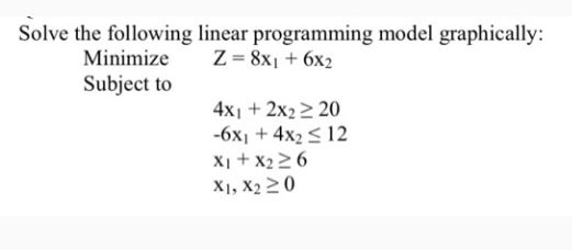 Solved Solve the following linear programming model | Chegg.com