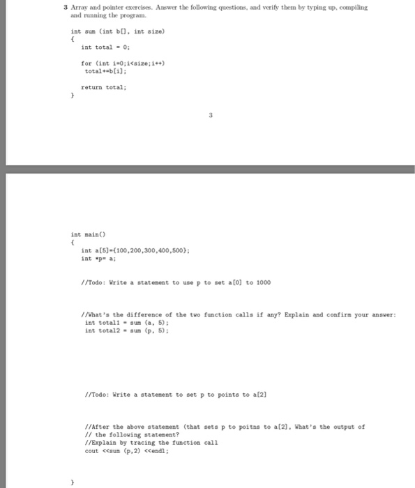 Solved 3 Array And Pointer Exercises Answer The Following 