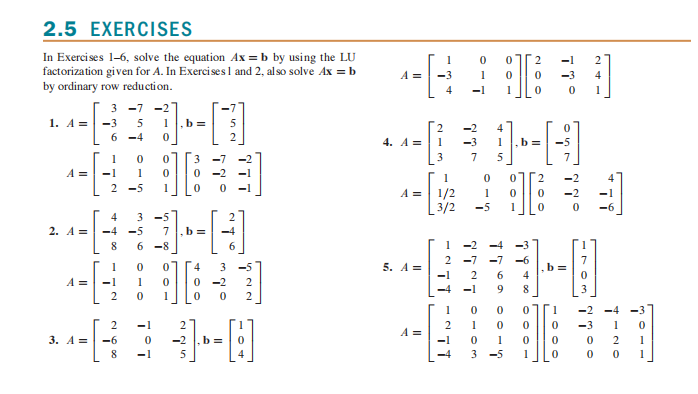 Solved 2.5 EXERCISES In Exercises 1-6, solve the equation Ax | Chegg.com