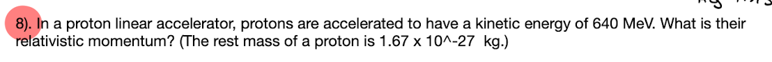 Solved 8). In a proton linear accelerator, protons are | Chegg.com