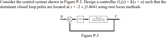 Solved Consider the control system shown in Figure P.3. | Chegg.com