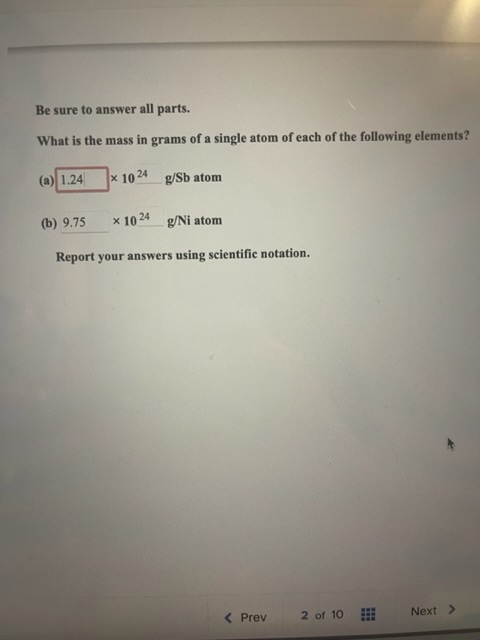 Solved Be sure to answer all parts. What is the mass in | Chegg.com