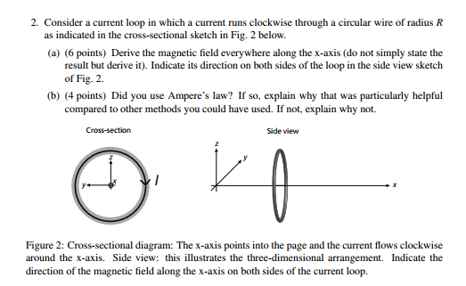 Solved 2. Consider a current loop in which a current runs | Chegg.com