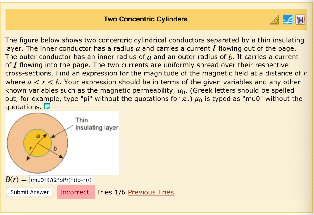 Solved Two Concentric Cylinders The figure below shows two | Chegg.com