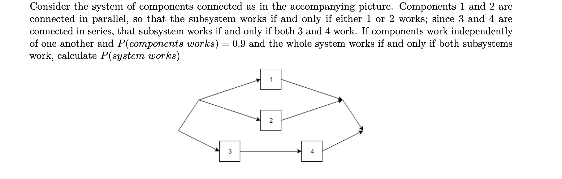 Solved Consider the system of components connected as in the | Chegg.com