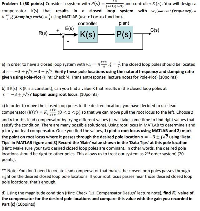 Solved Problem 1 (50 points) Consider a system with | Chegg.com