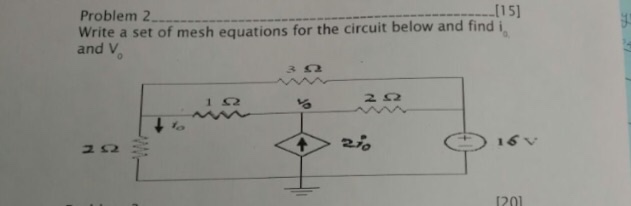 Solved Write a set of mesh equations for the circuit below | Chegg.com