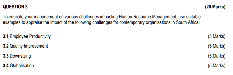 Solved To educate your management on various challenges | Chegg.com