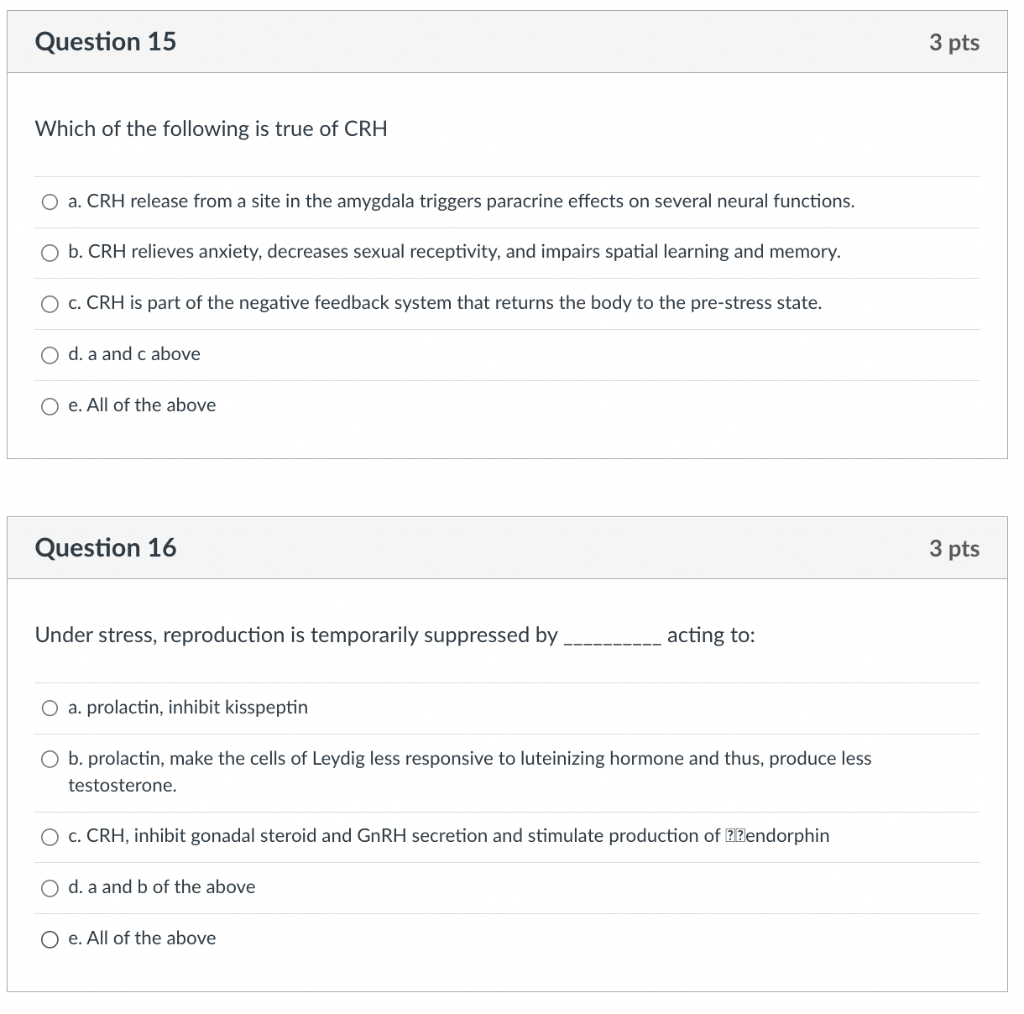 Solved Which of the following is true of CRH a. CRH release | Chegg.com