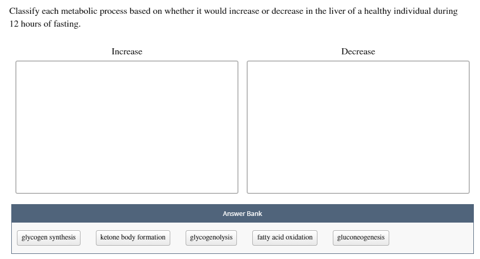 Solved Classify each metabolic process based on whether it | Chegg.com