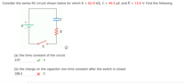 Solved Consider the series RC-circuit shown below for which | Chegg.com