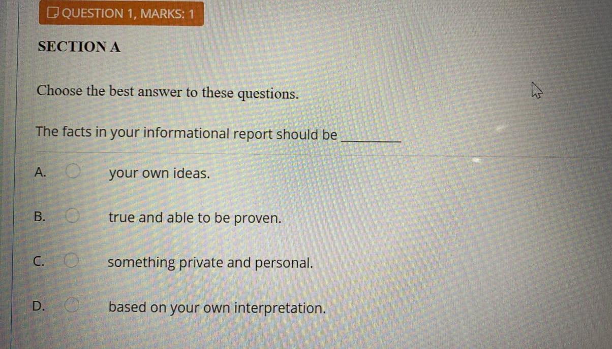 Choose the best answer to these questions. The facts | Chegg.com