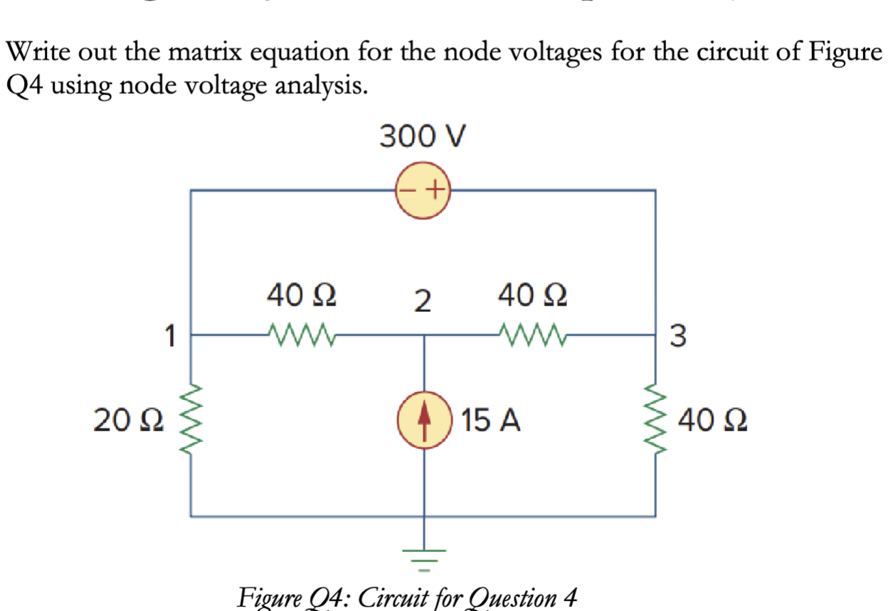 Write out the matrix equation for the node voltages | Chegg.com