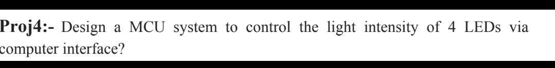 Solved Proj4:- Design a MCU system to control the light | Chegg.com