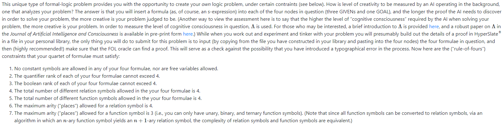 This unique type of formal-logic problem provides you | Chegg.com