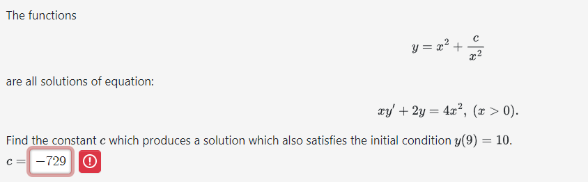 Solved The functionsy=x2+cx2are all solutions of | Chegg.com