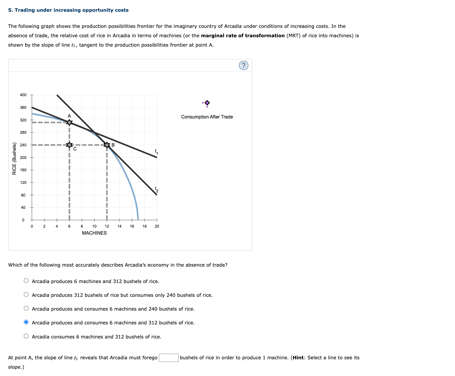 Solved 5. Trading under increasing opportunity costs The | Chegg.com