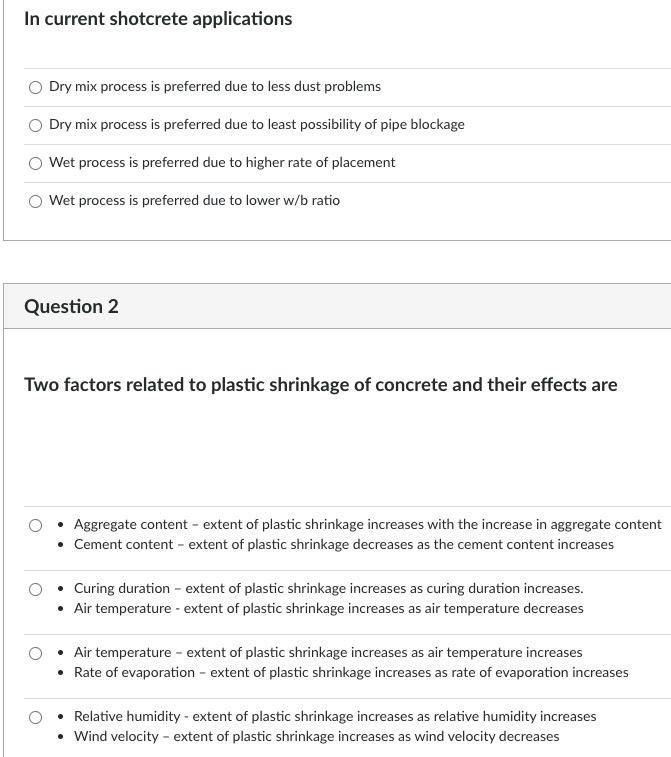 Solved In current shotcrete applications Dry mix process is | Chegg.com
