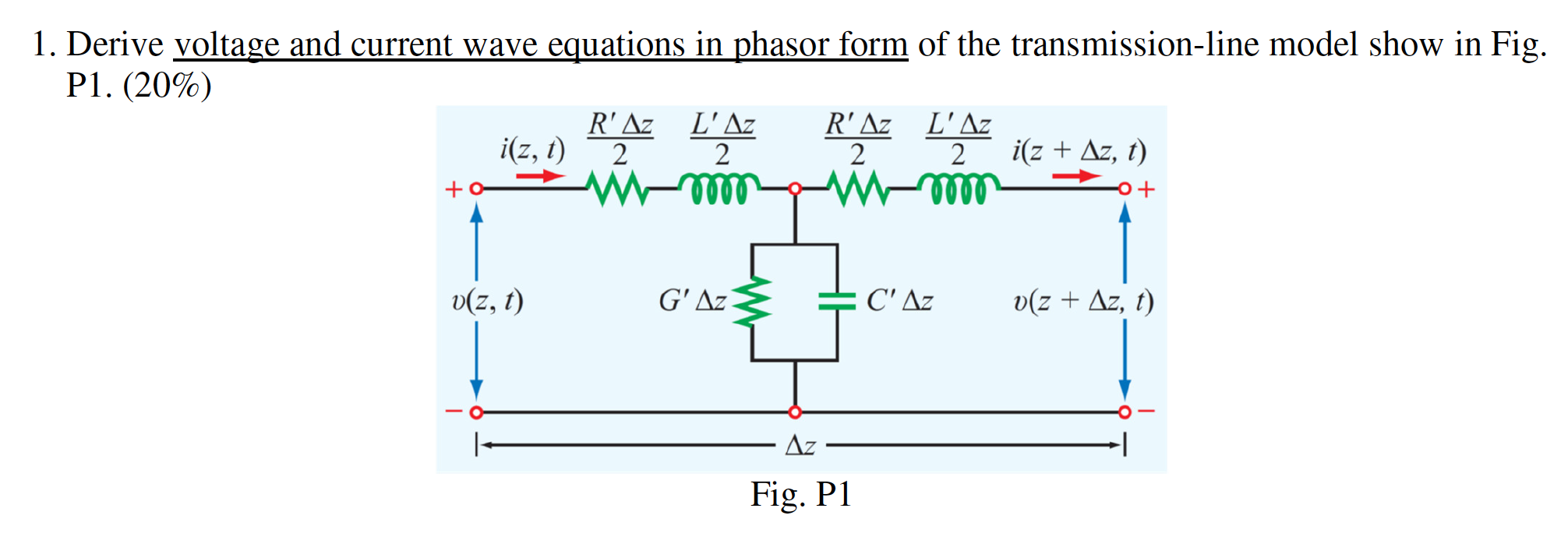 Solved Derive voltage and current wave equations in phasor | Chegg.com