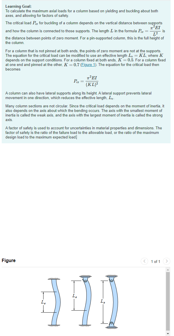 Solved Learning Goal: To calculate the maximum axial loads | Chegg.com