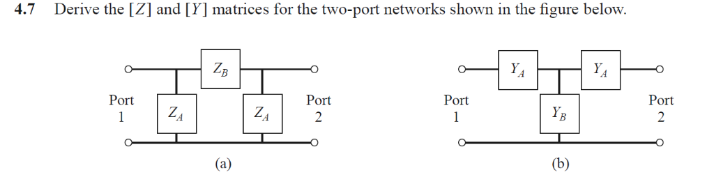 Solved 4.7 Derive the [Z] and [Y] matrices for the two-port | Chegg.com