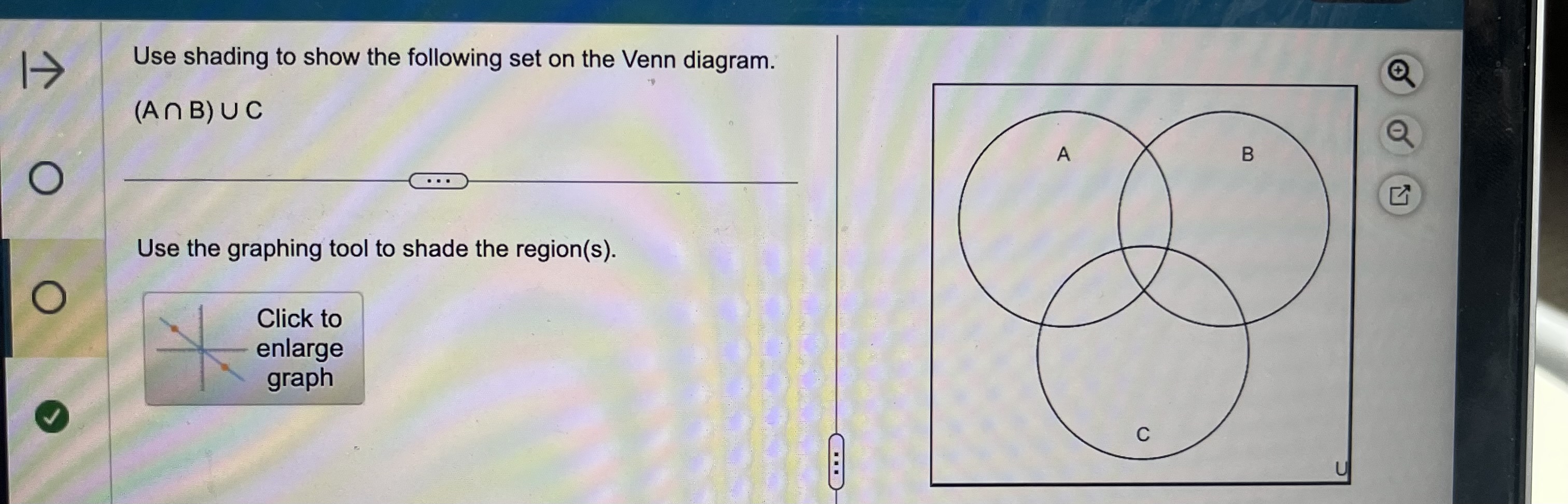 Solved Shade the Venn Diagram to show the set. A∩B′ Use the | Chegg.com