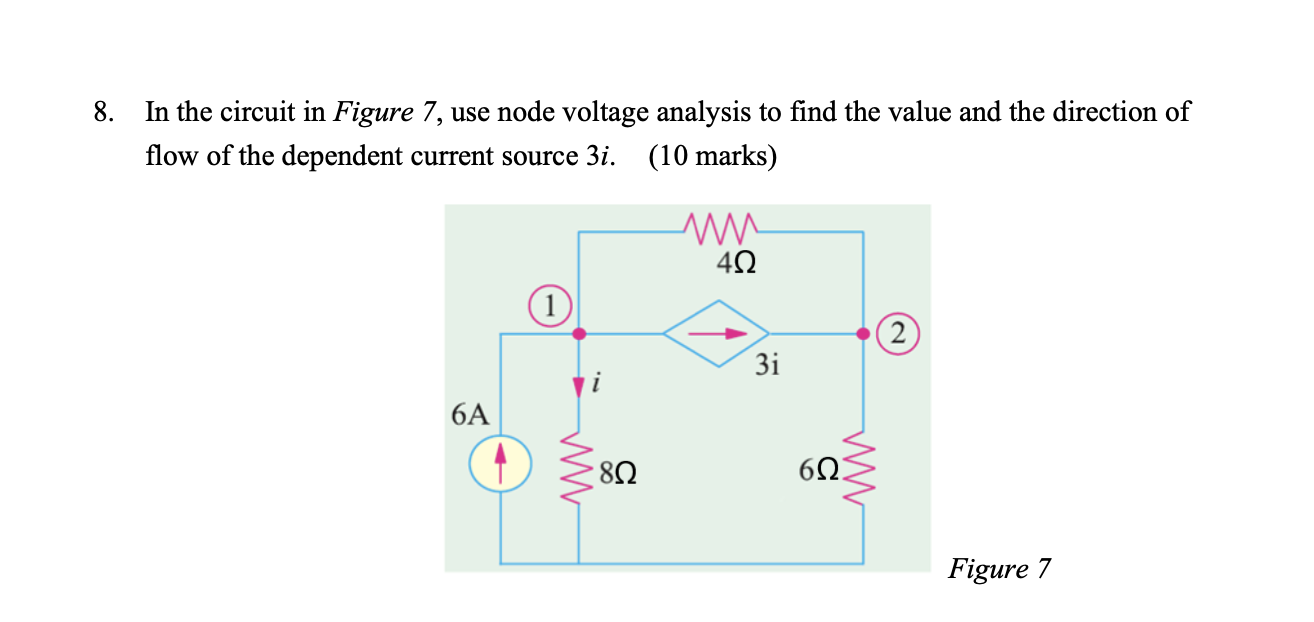 Solved In the circuit in Figure 7, use node voltage analysis | Chegg.com