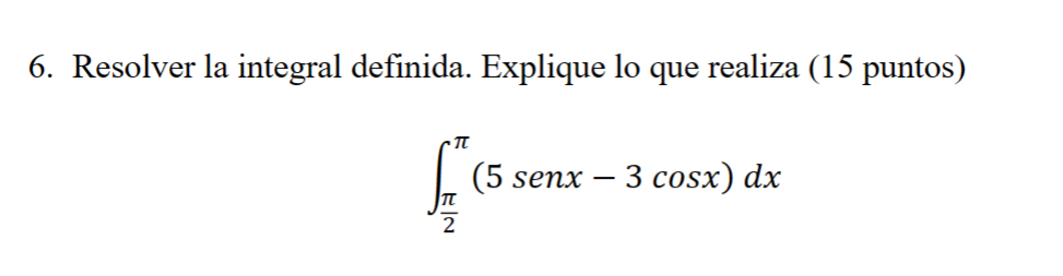 Solved 6. Resolver la integral definida. Explique lo que | Chegg.com