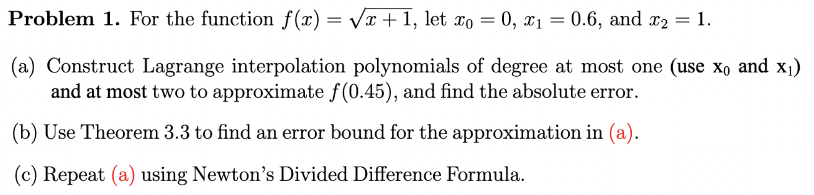 Solved Problem 1. For the function f(x)=x+1, let | Chegg.com