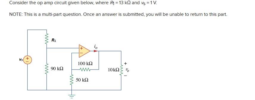 Solved Consider the op amp circuit given below, where R1 = | Chegg.com