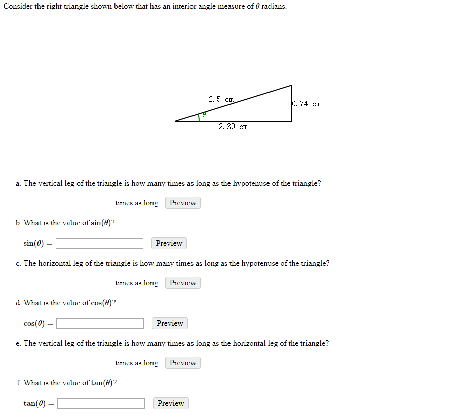 Solved Consider the right triangle shown below that has an | Chegg.com