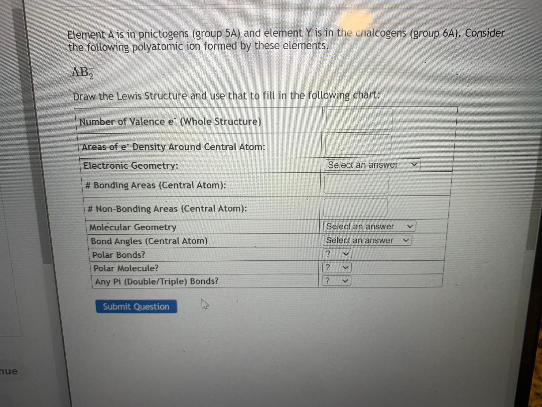 Solved Element A is in pnictogens (group 5A) and element Y | Chegg.com