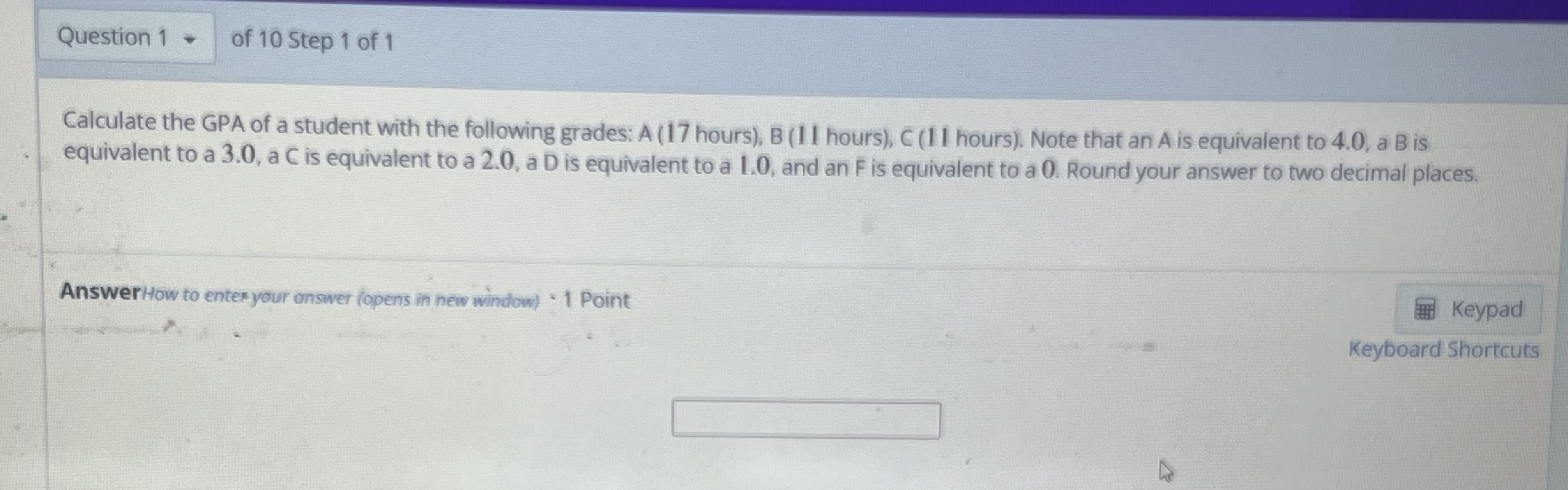 Solved Calculate the GPA of a student with the following | Chegg.com