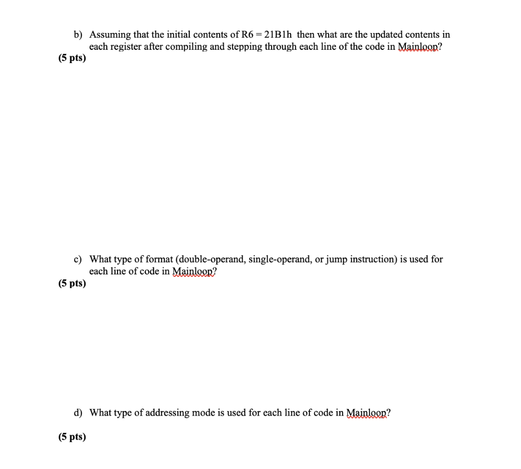 Solved 3. Given the assembly language code listing below: a) | Chegg.com