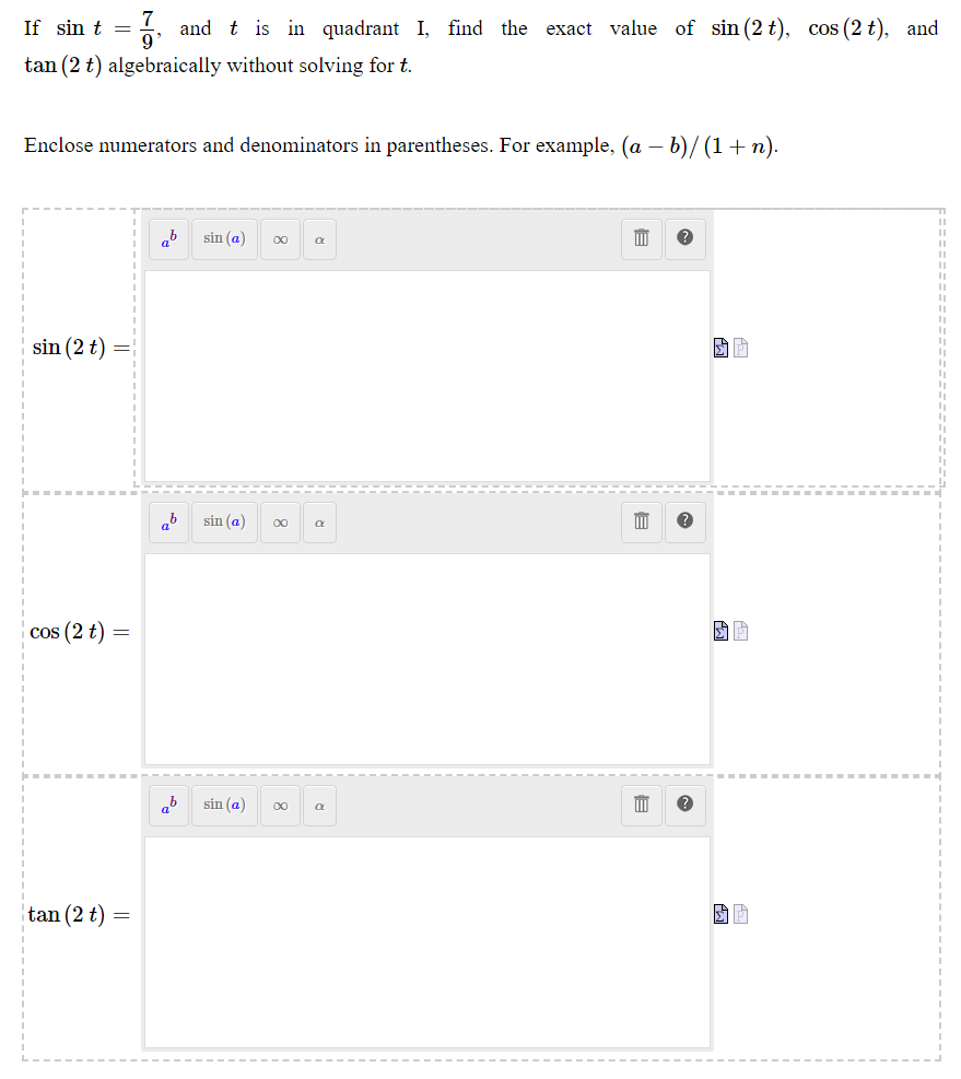 Solved If sint=97, and t is in quadrant I, find the exact | Chegg.com