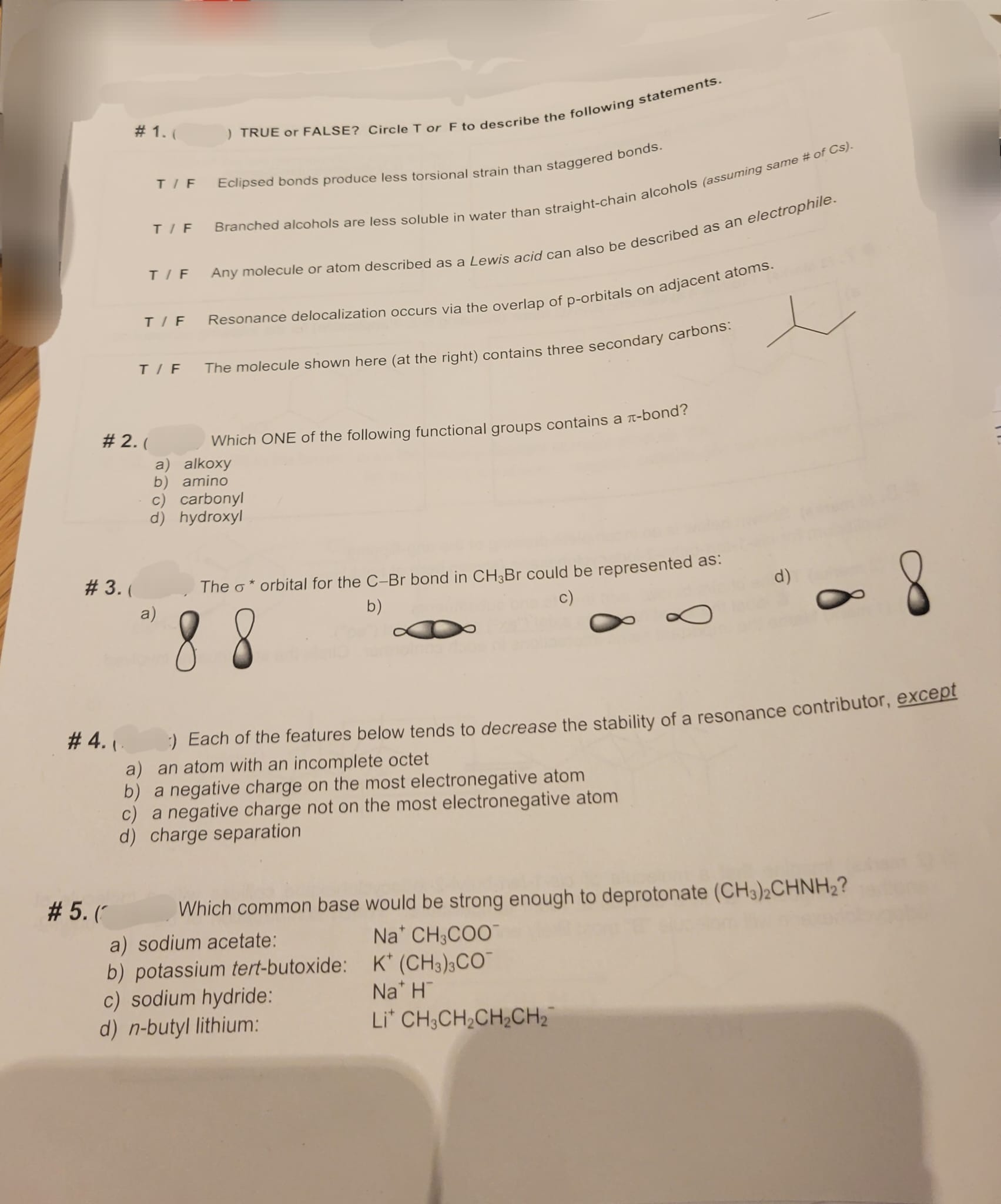 Solved 1) TRUE or FALSE? Circle T or F to describe the | Chegg.com